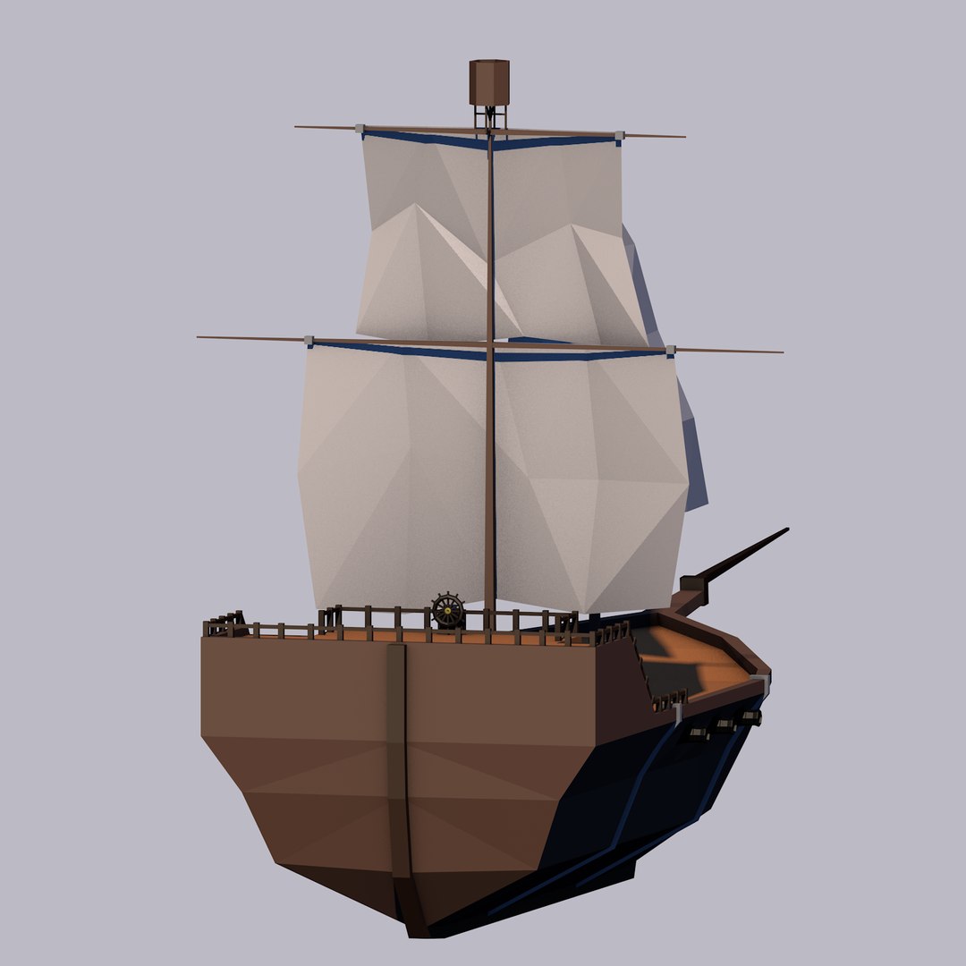 3D Low-poly Pirate Ships - TurboSquid 1185601
