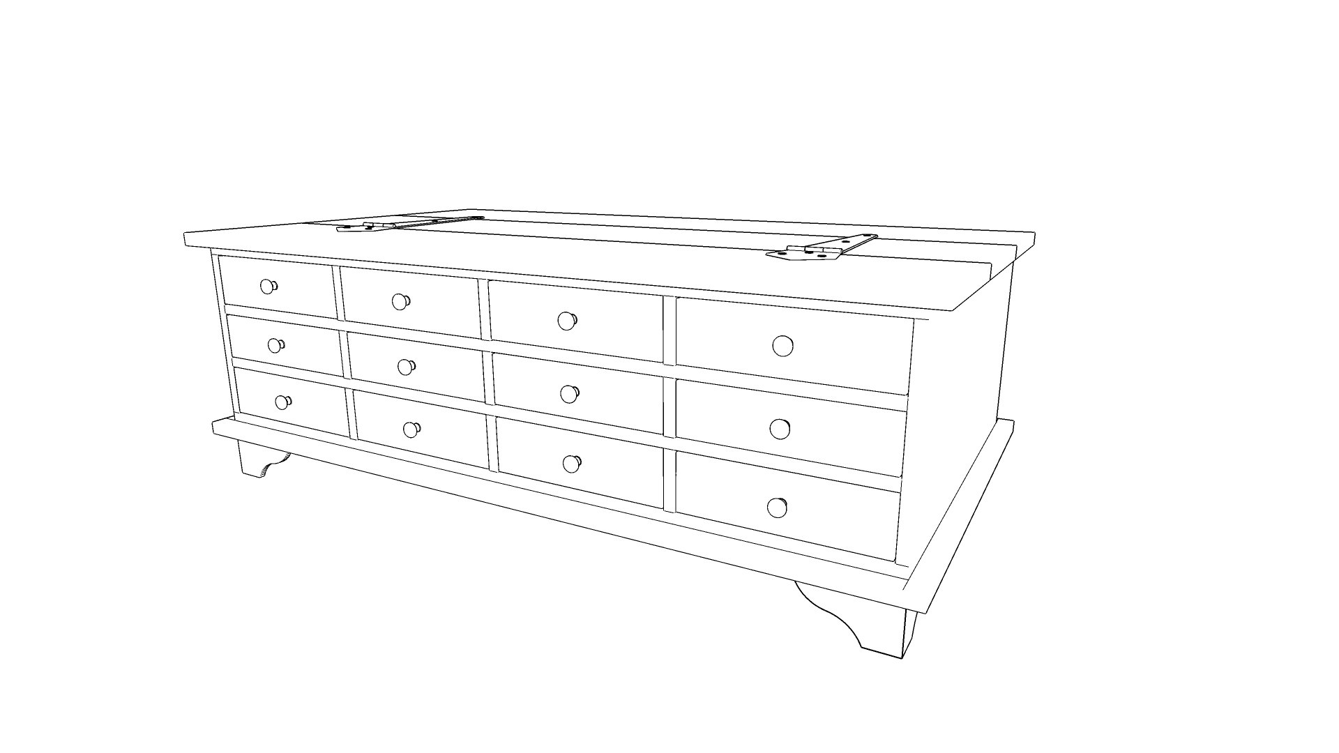 Laura Ashley Garrat 12 Drawers Coffee Table Model - TurboSquid 2184361