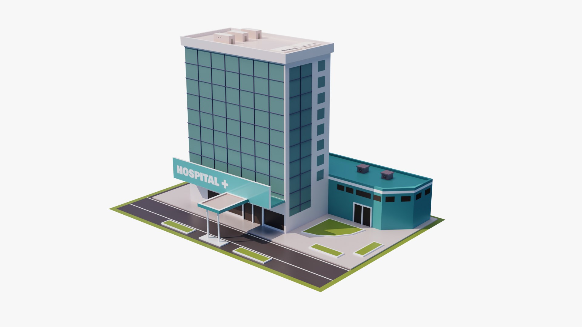 3D Hospital Building 1 - TurboSquid 1997883