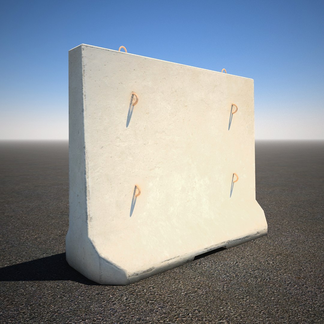 Tall Concrete Barrier 3d Model