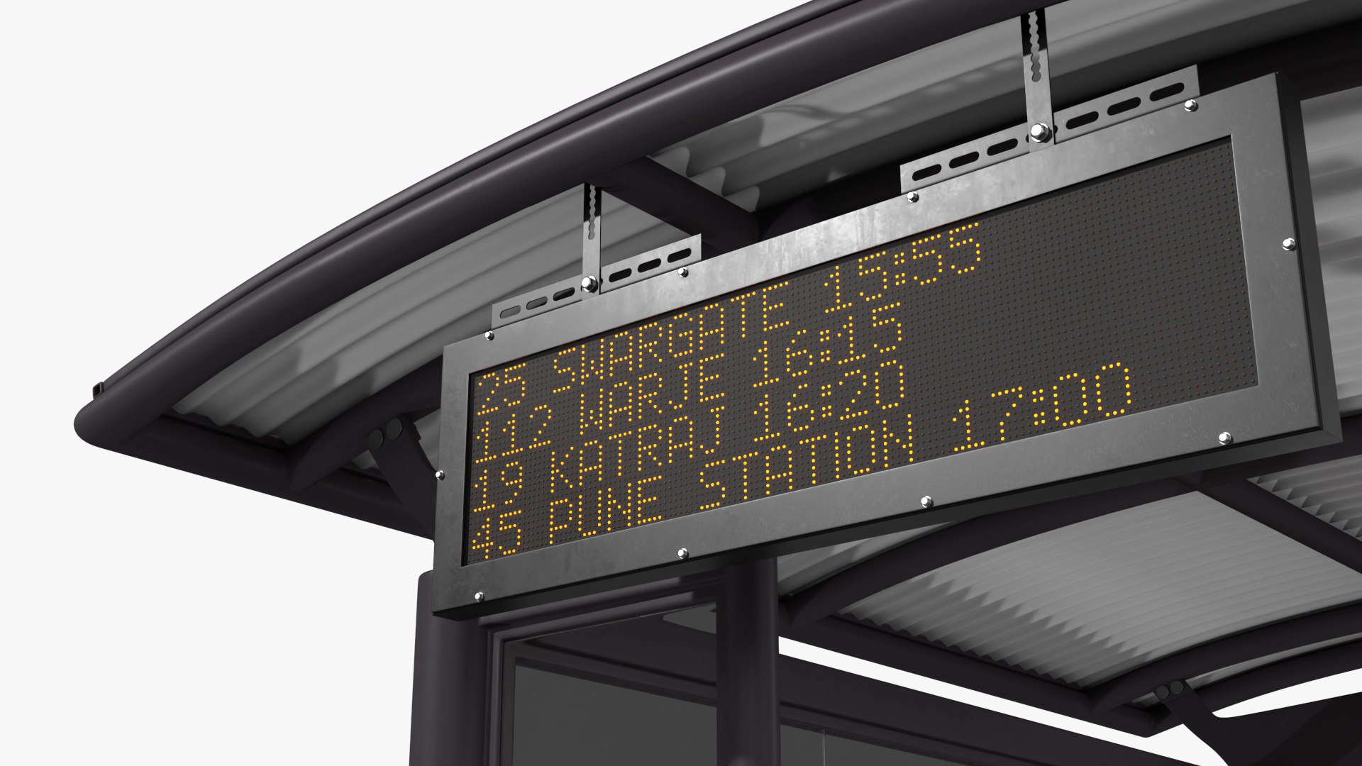 Smart Bus Stop Shelter With LED Arrival Board 3D Model - TurboSquid 2505188