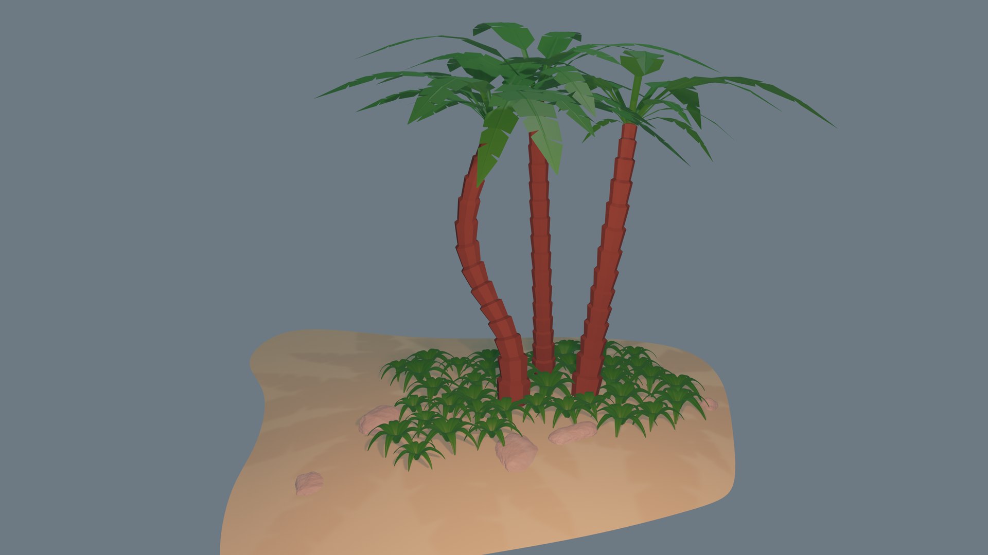 3D Palm Trees On Desert Island Model - TurboSquid 1973450
