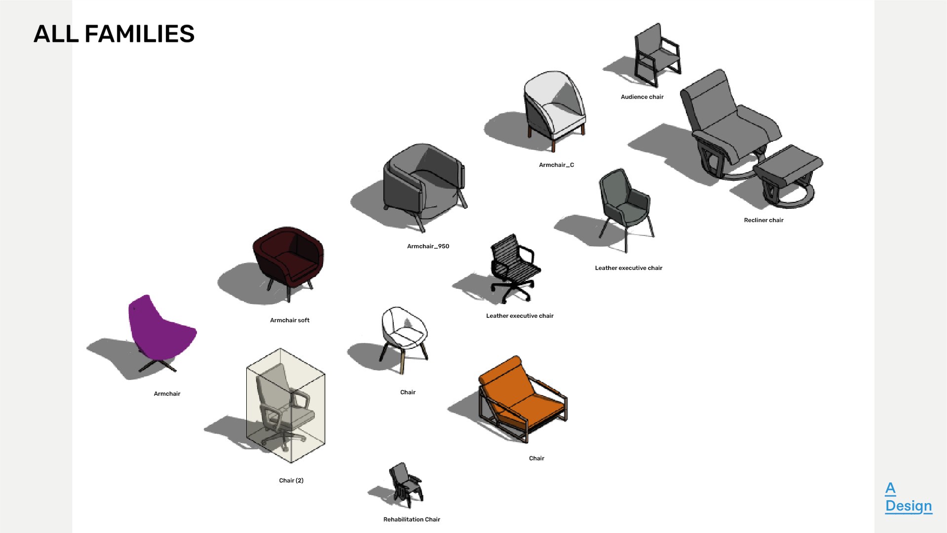 3D Seats - Pack of revit families - TurboSquid 2017081