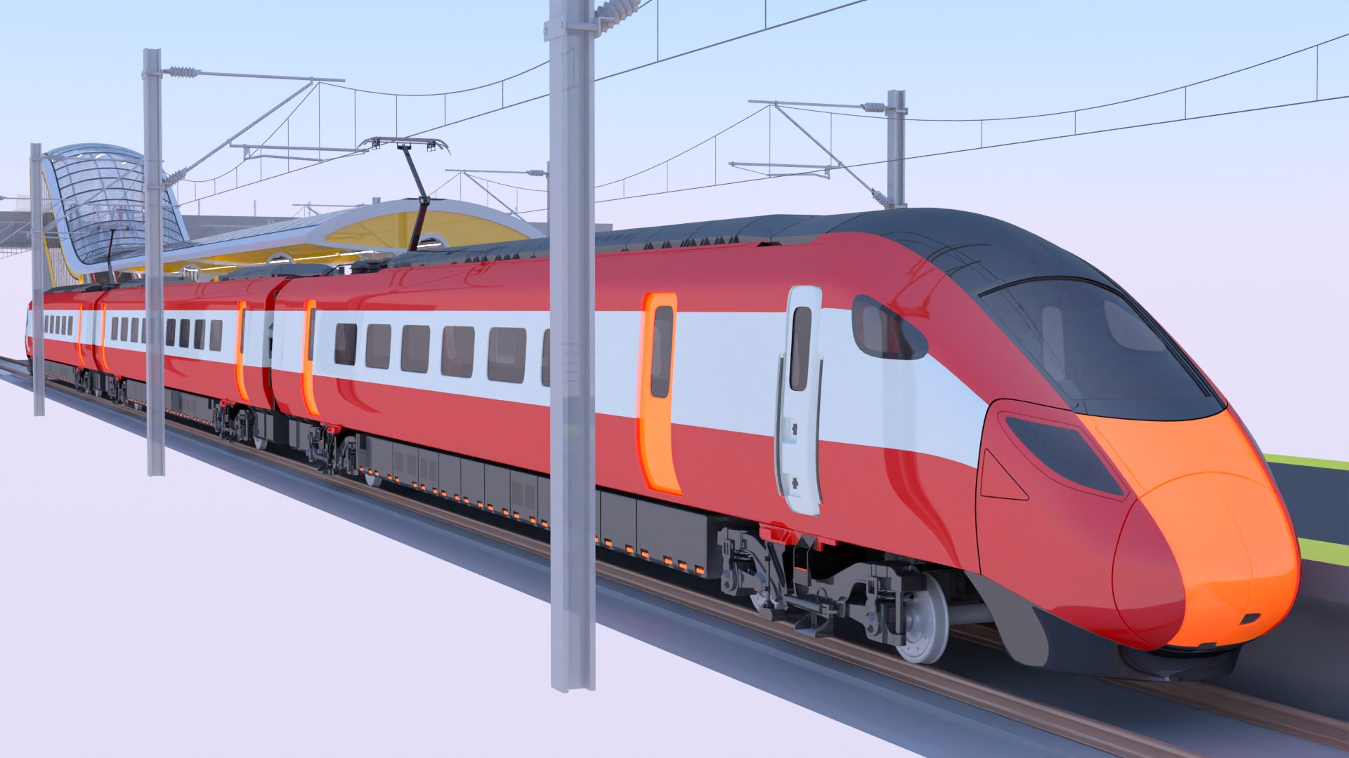 Station With Azuma Train III 3D Model - TurboSquid 2391615