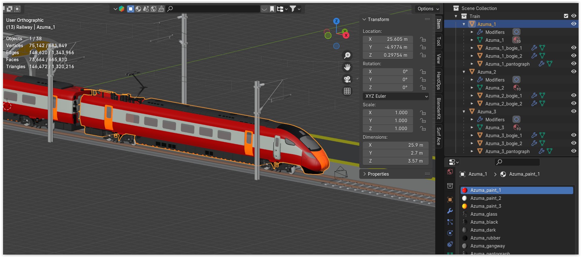 Station With Azuma Train III 3D Model - TurboSquid 2391615