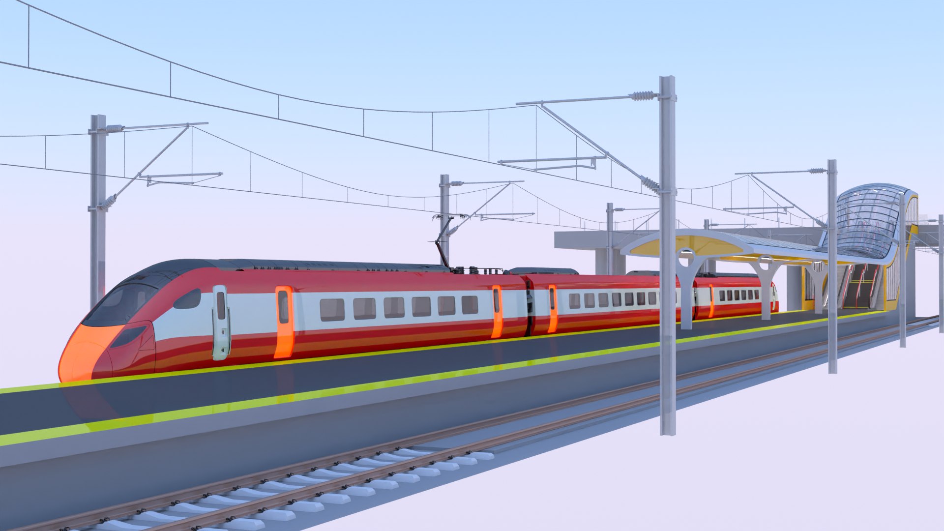 Station With Azuma Train III 3D Model - TurboSquid 2391615