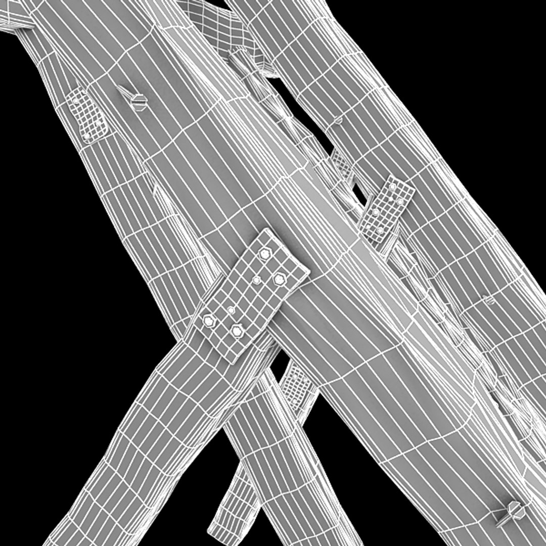 3ds max wooden wood beams