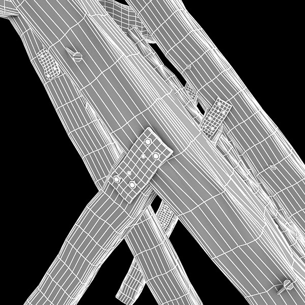 3ds max wooden wood beams