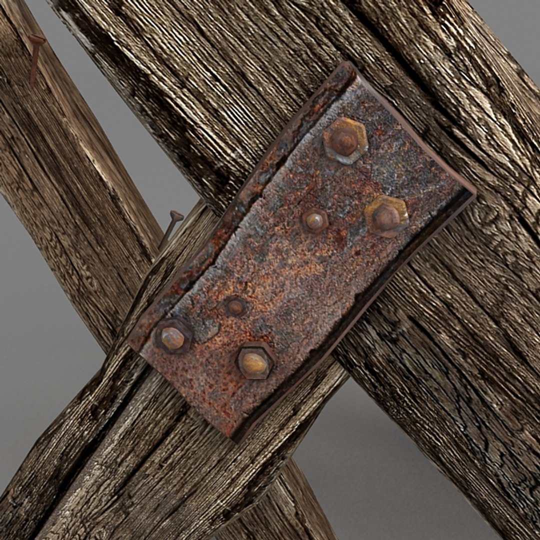 3ds max wooden wood beams