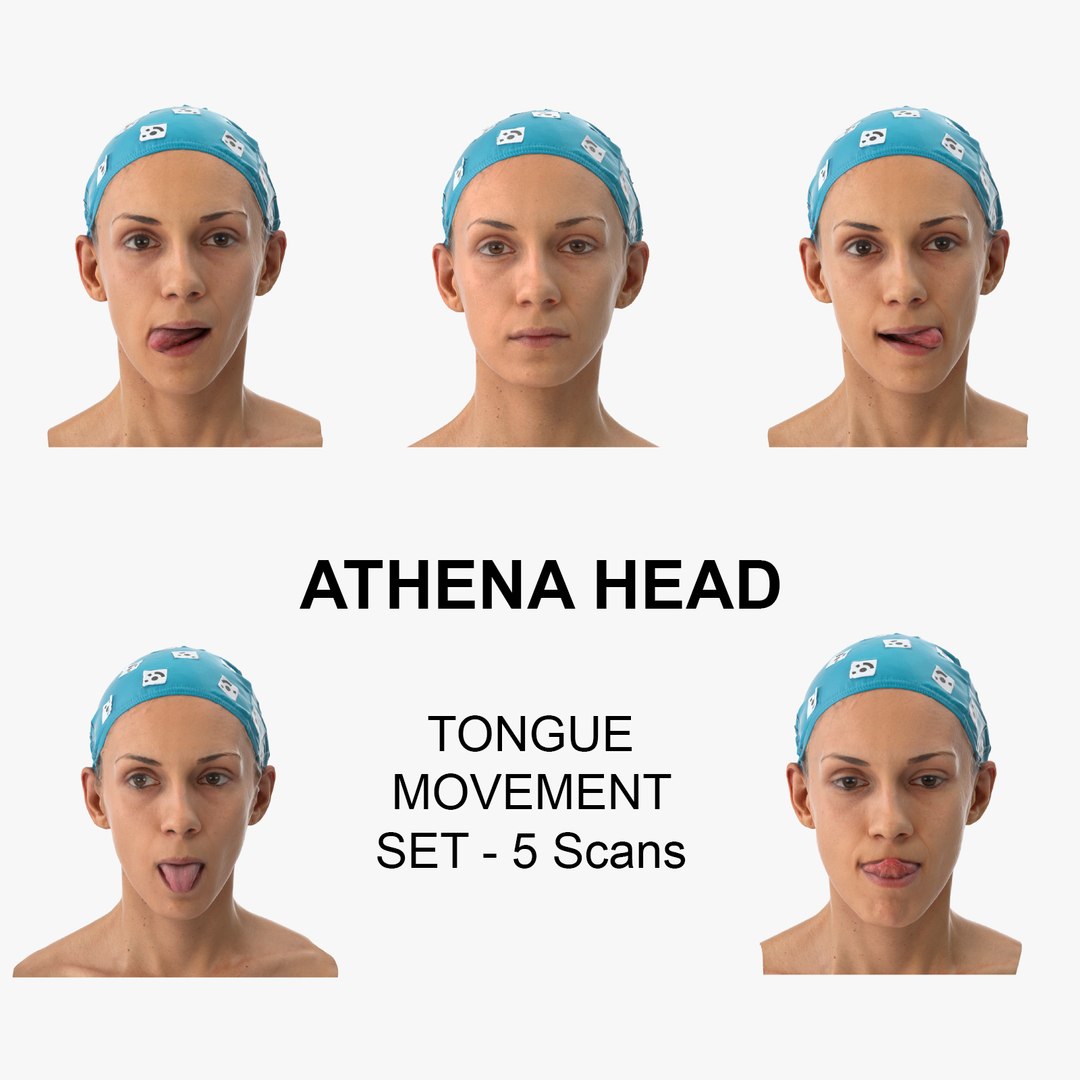 Athena Clean Scans Tongue Movement Set - 5 poses Collection model ...