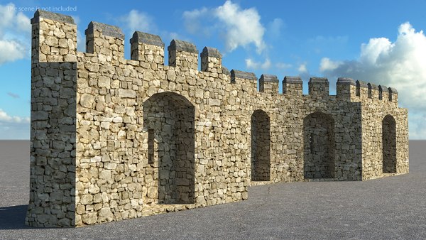 Medieval castle stone wall 3D model - TurboSquid 1474116