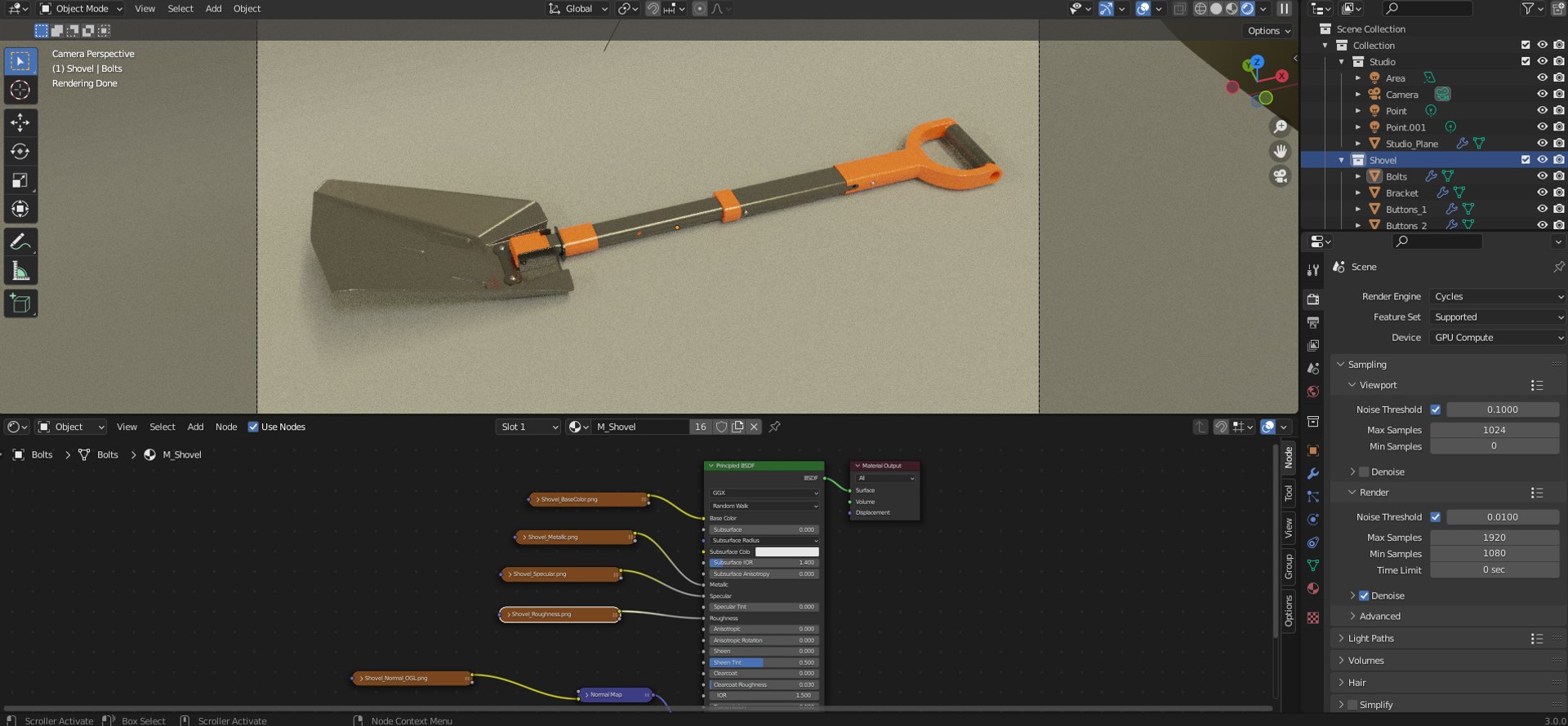 Shovel 3D Model - TurboSquid 2110037