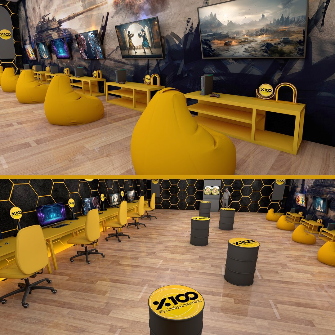 3D Gaming Cafe Model - TurboSquid 2198583