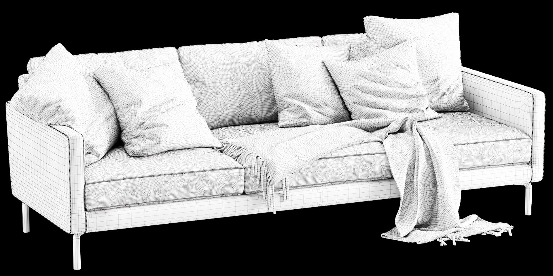 3D Model Interface Luca 3 Seater - TurboSquid 1589301