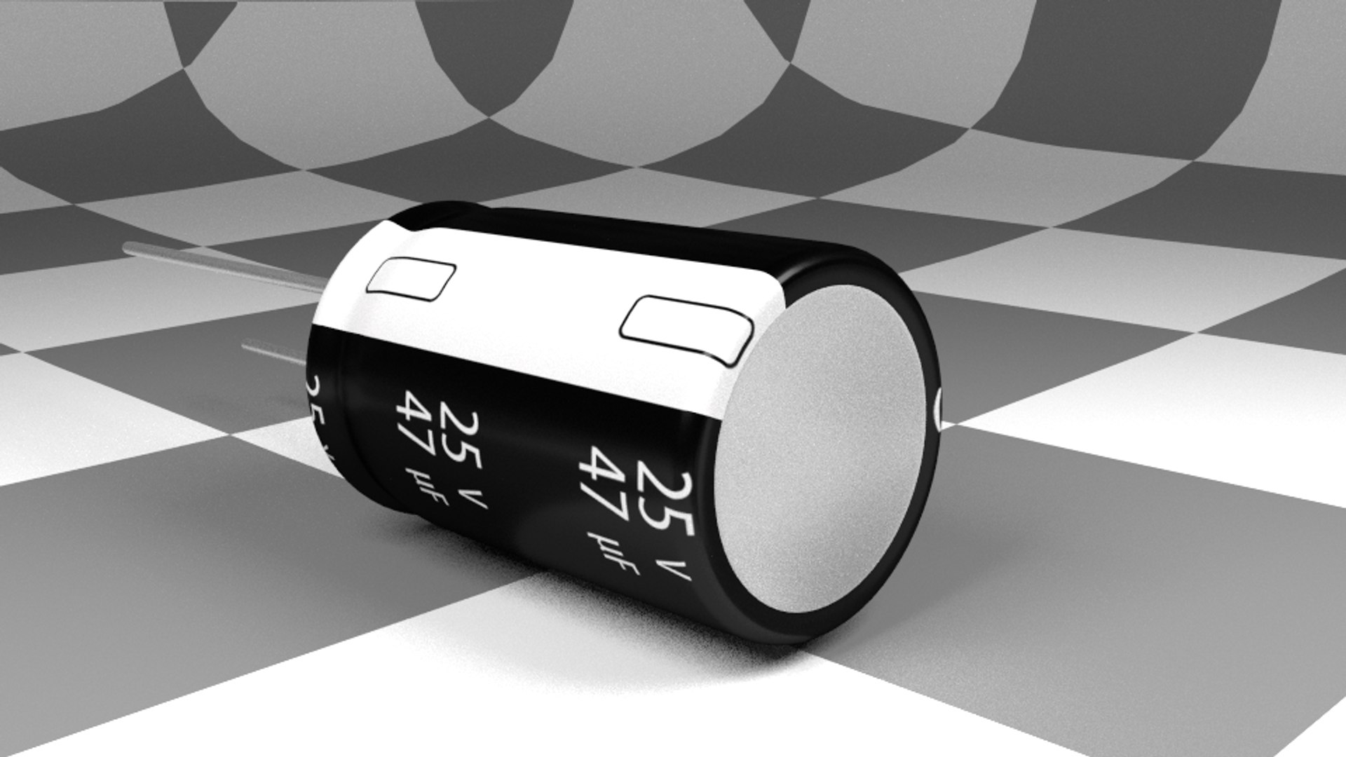 Electrolytic Capacitor 3d Model