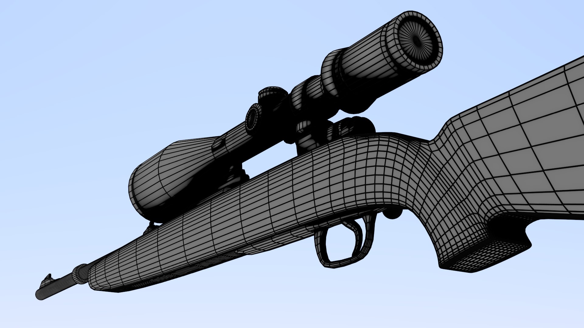 3d Model Generic Hunting Rifle
