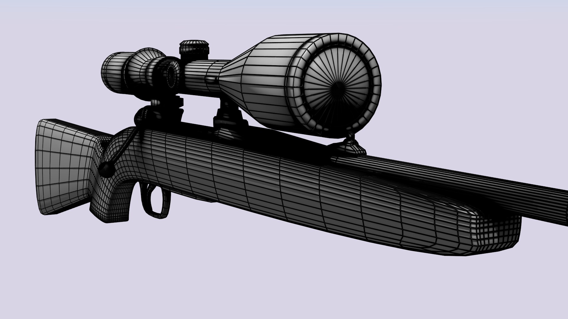 3d Model Generic Hunting Rifle