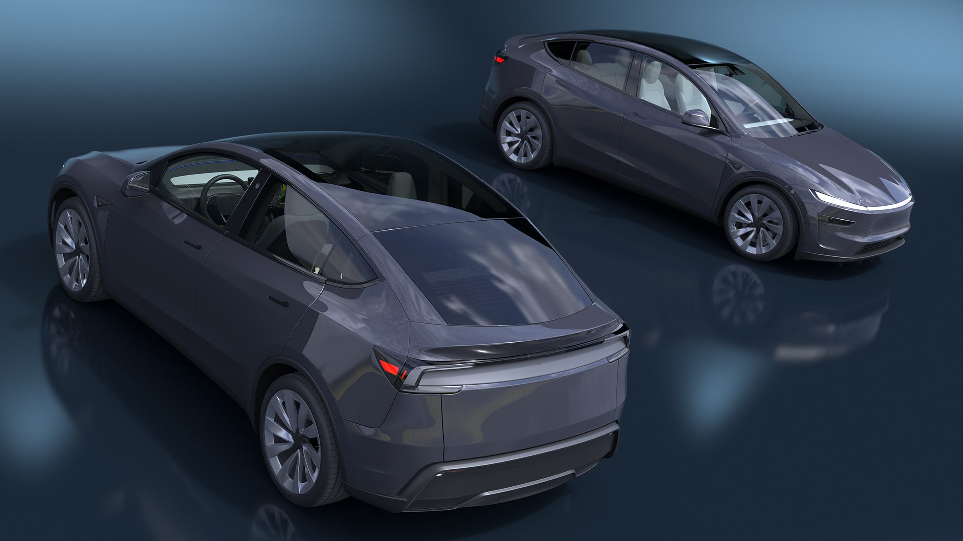 3D Model Gray Electric Vehicle Hatchback Simplified - TurboSquid 2379318