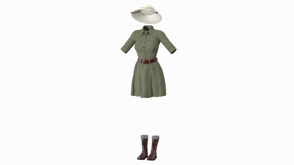 Woman explorer costume 3D model - TurboSquid 1657404