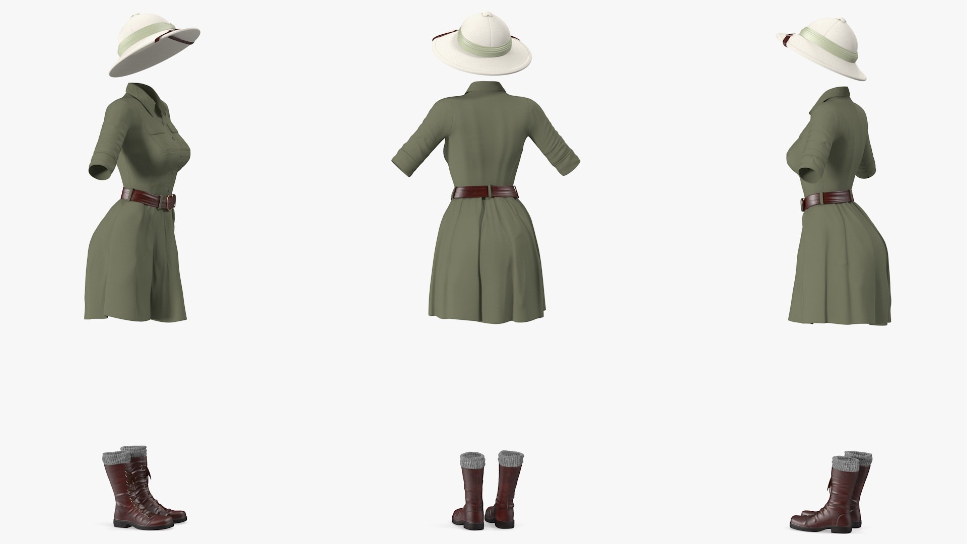 Woman Explorer Costume 3D Model - TurboSquid 1657404