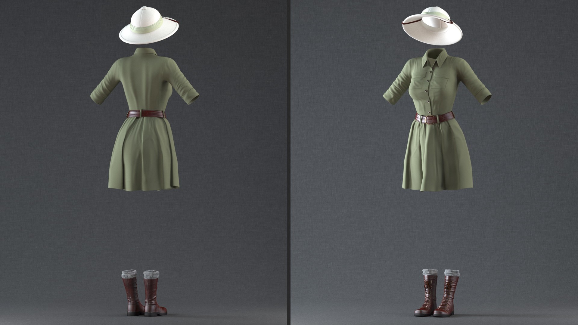 Woman Explorer Costume 3D Model - TurboSquid 1657404