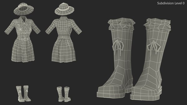 Woman explorer costume 3D model - TurboSquid 1657404