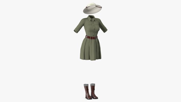 Woman explorer costume 3D model - TurboSquid 1657404