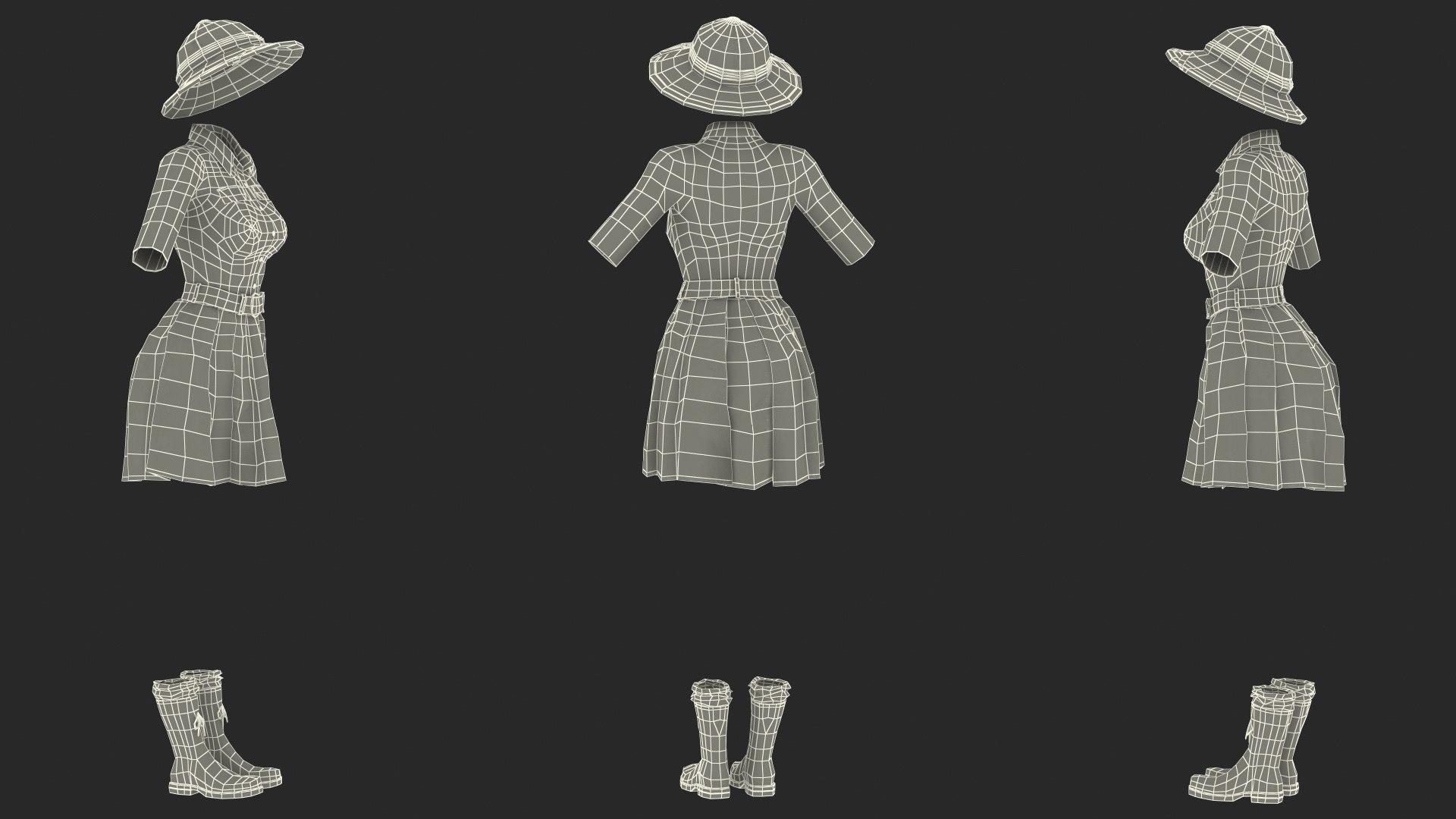 Woman explorer costume 3D model - TurboSquid 1657404