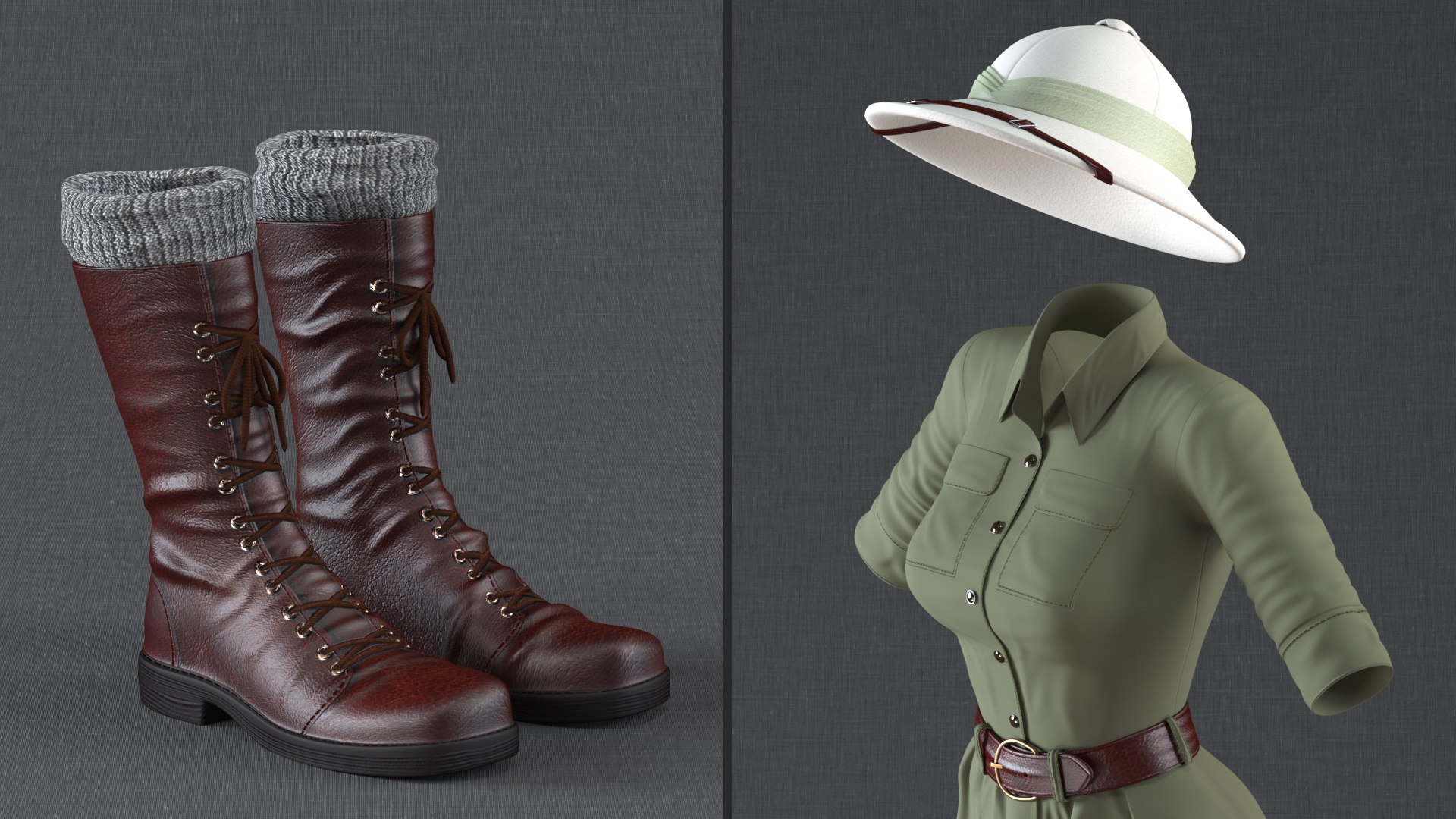 Woman Explorer Costume 3D Model - TurboSquid 1657404