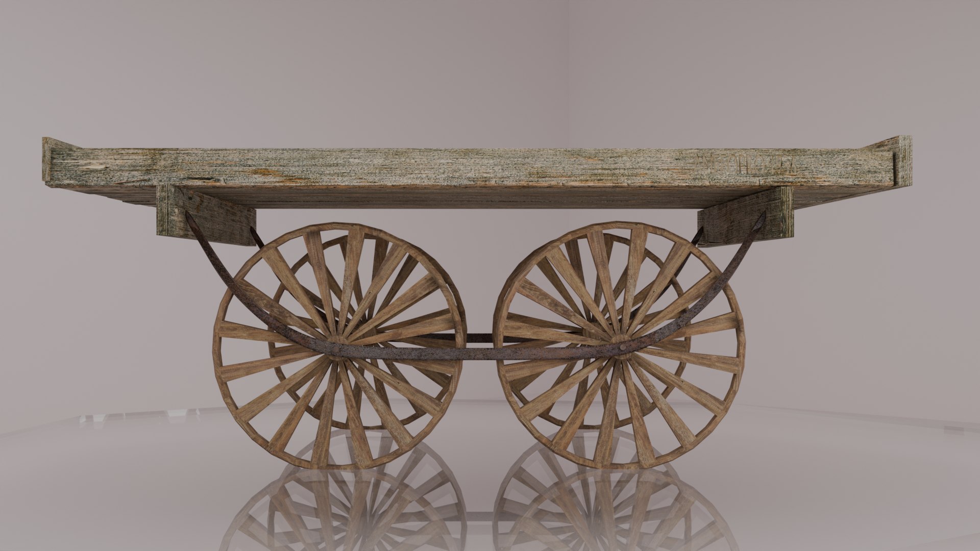 3D Realistic Old Wooden Street Cart - TurboSquid 2270030