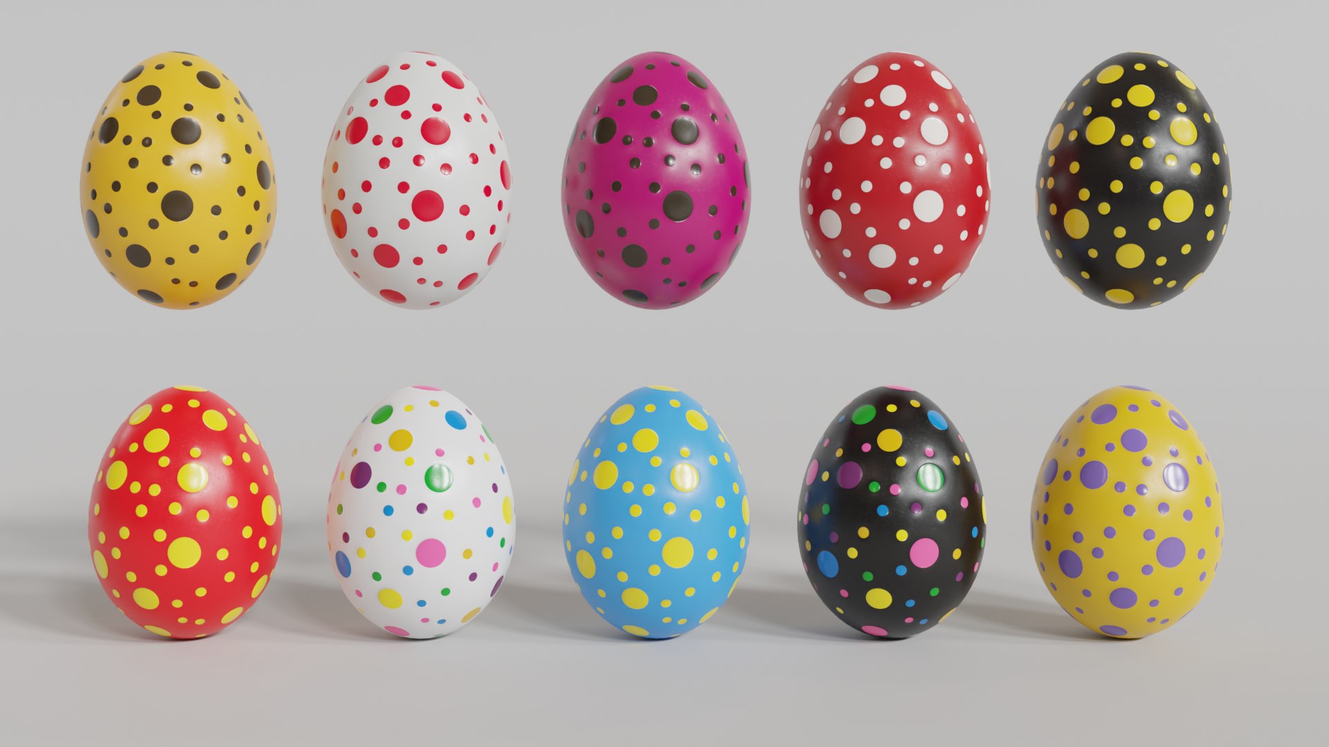 3D Model Polka Dot Print Easter Egg - TurboSquid 2017000