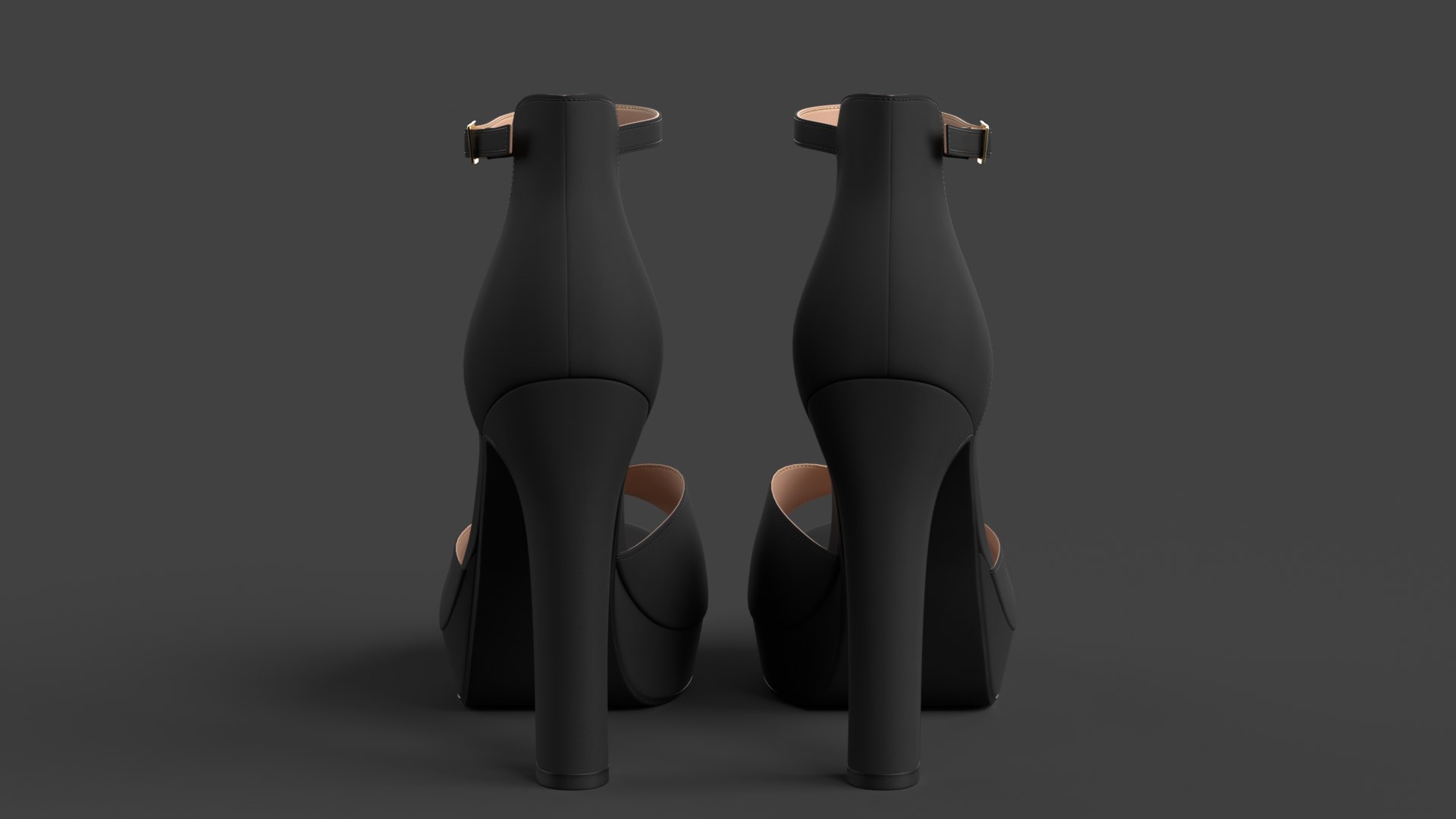 3D Model Unbranded Sandal 02 Women Platform Sandal Black - TurboSquid ...