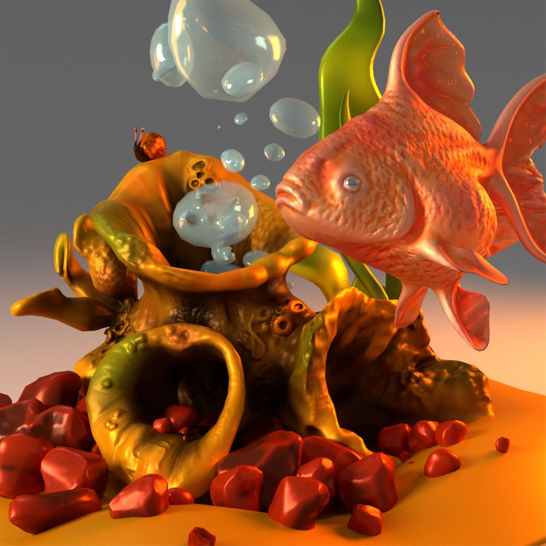 3D Aquarium Fish Goldfish - TurboSquid 1542215