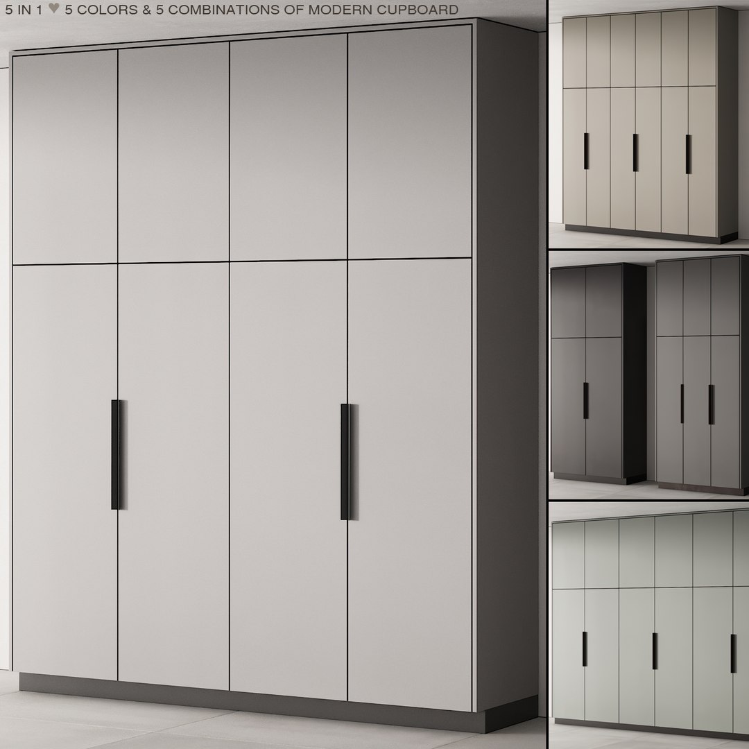 3D 232 Cabinet Furniture 09 Modular Wardrobe Cupboard 05 - TurboSquid ...
