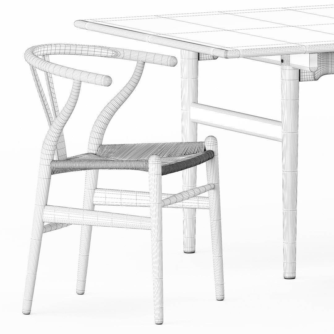 CH24 Chair And CH327 Table 3D - TurboSquid 1803563