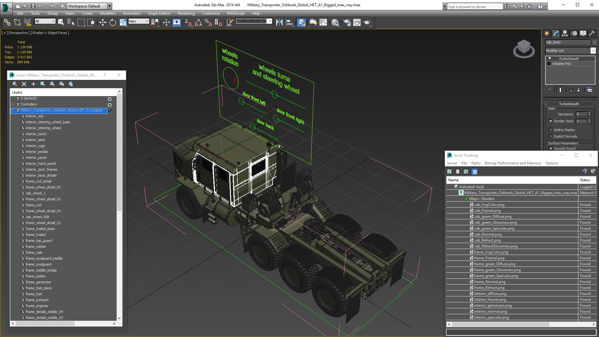3D Military Transporter Oshkosh Global HET A1 Rigged - TurboSquid 1998229