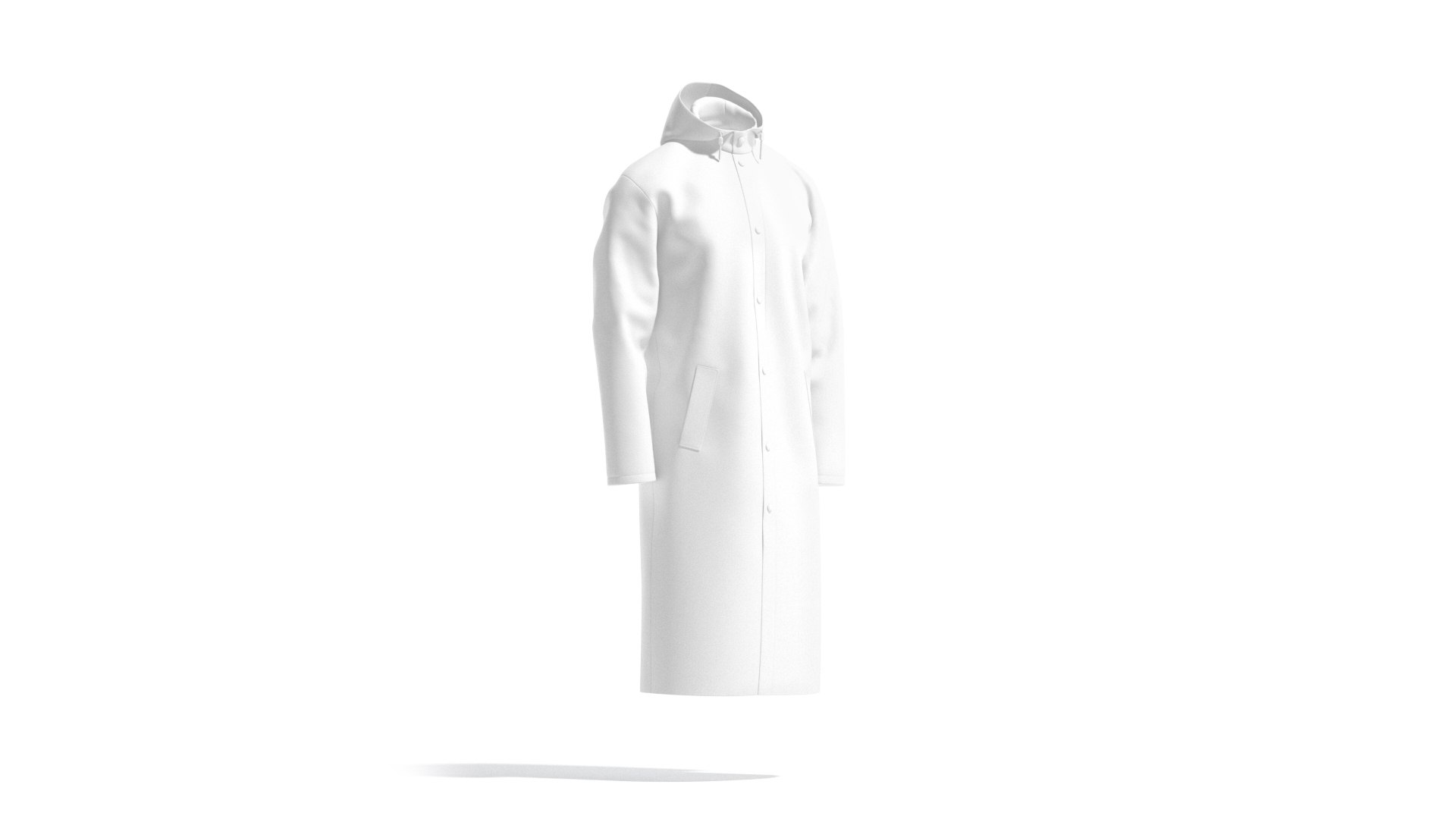 White Rain Coat - Waterproof Raincoat Jacket 3D Model - TurboSquid 2130688