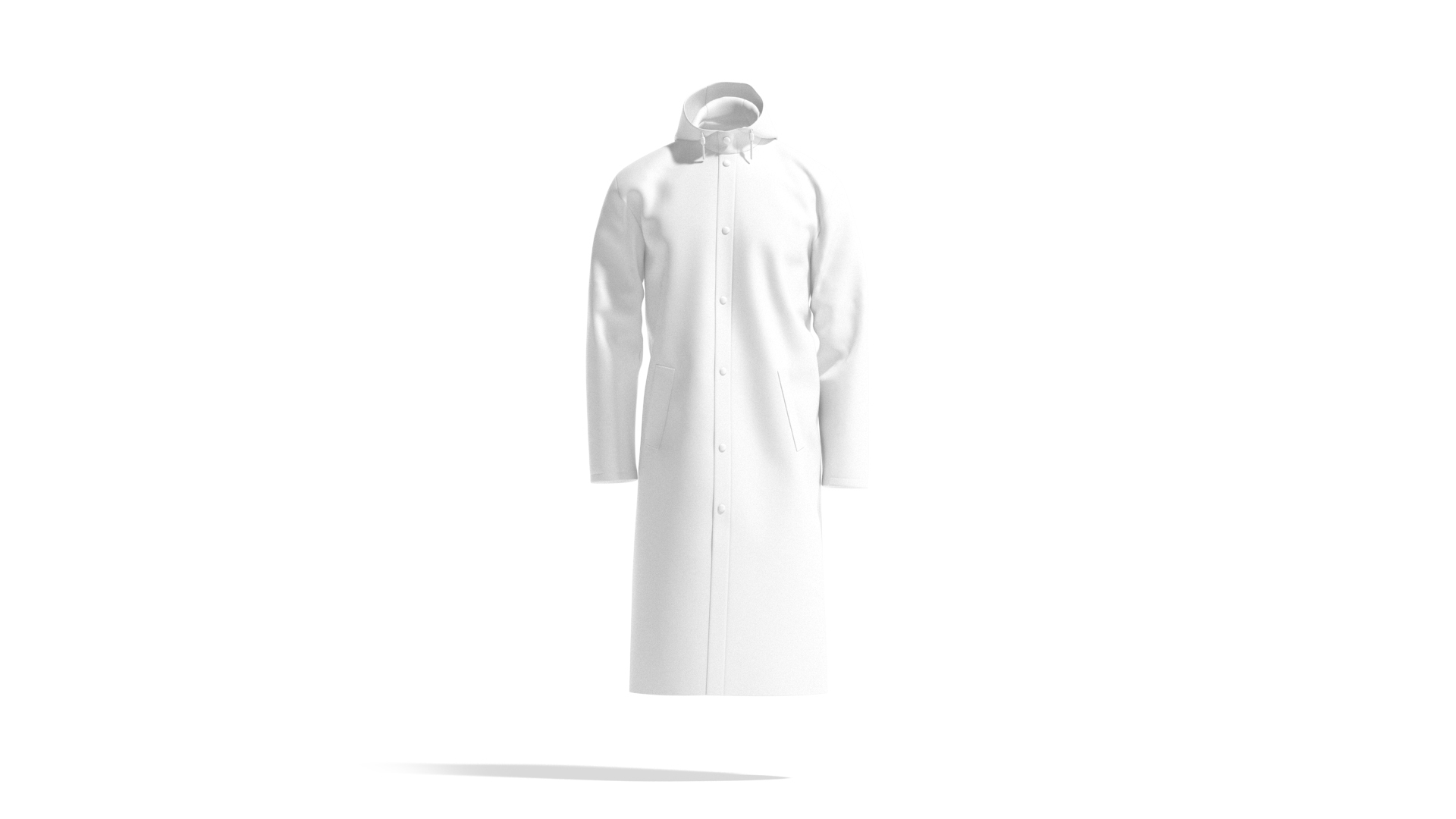 White Rain Coat - Waterproof Raincoat Jacket 3D Model - TurboSquid 2130688