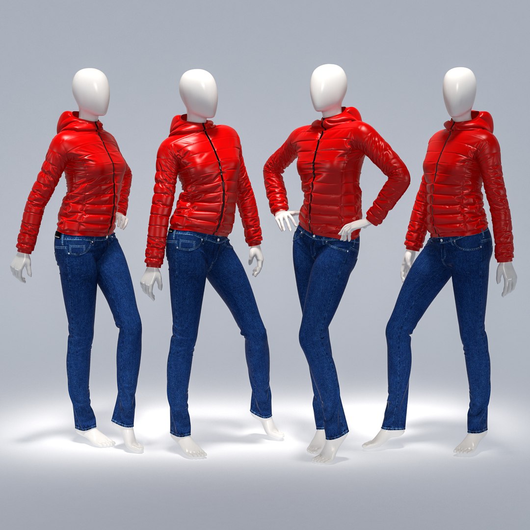 set female winter jackets 3d max
