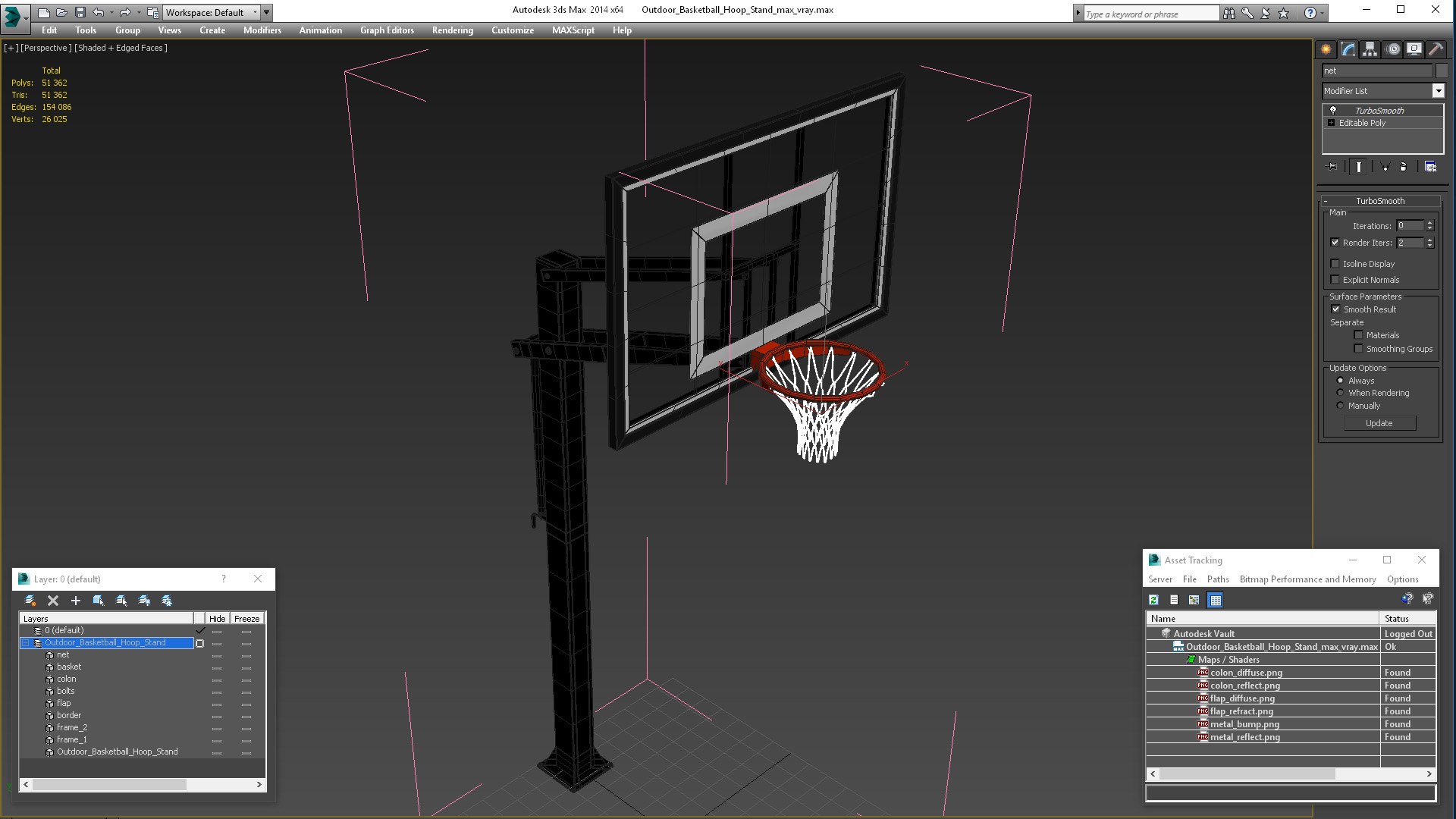 3D Outdoor Basketball Hoop Stand Model - TurboSquid 2189689