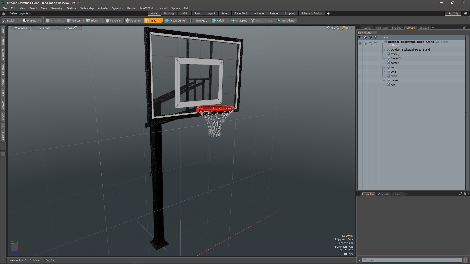 3D Outdoor Basketball Hoop Stand Model - TurboSquid 2189689