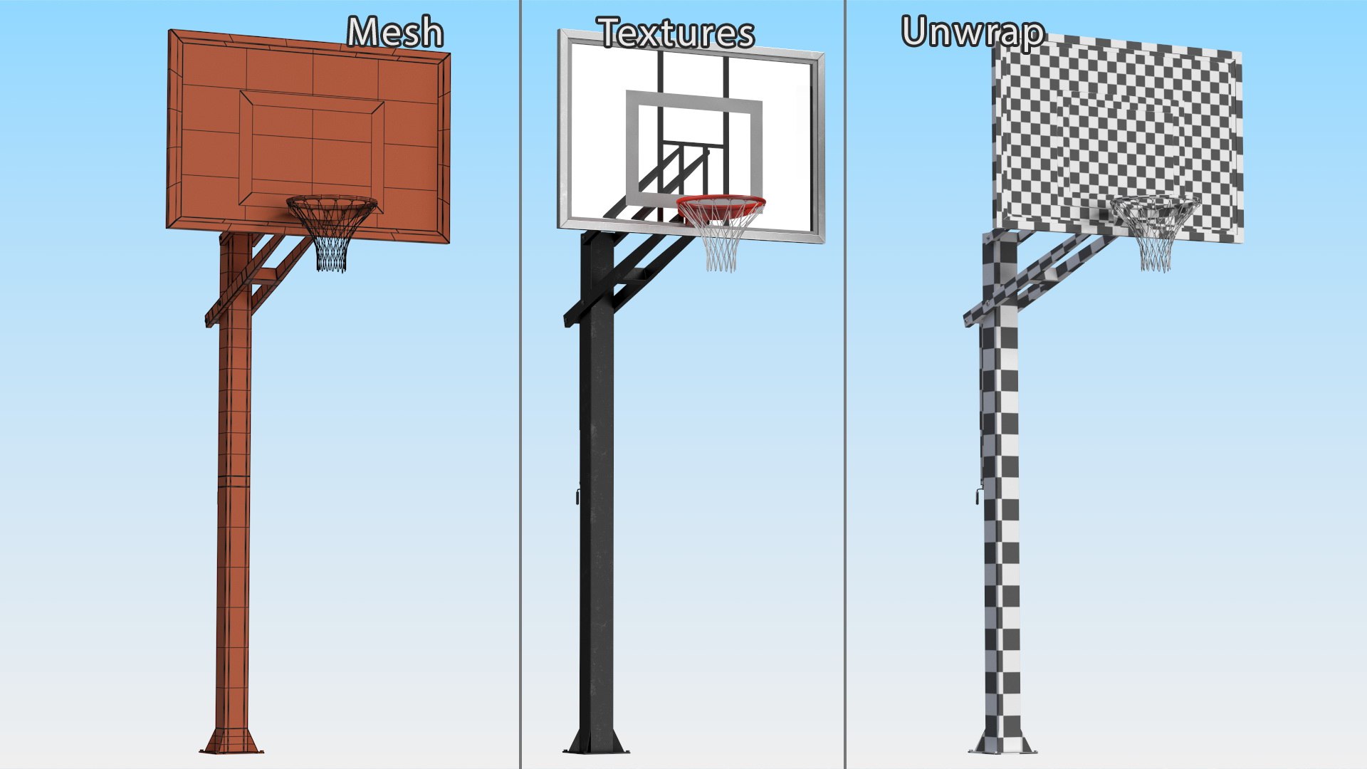3D Outdoor Basketball Hoop Stand Model - TurboSquid 2189689