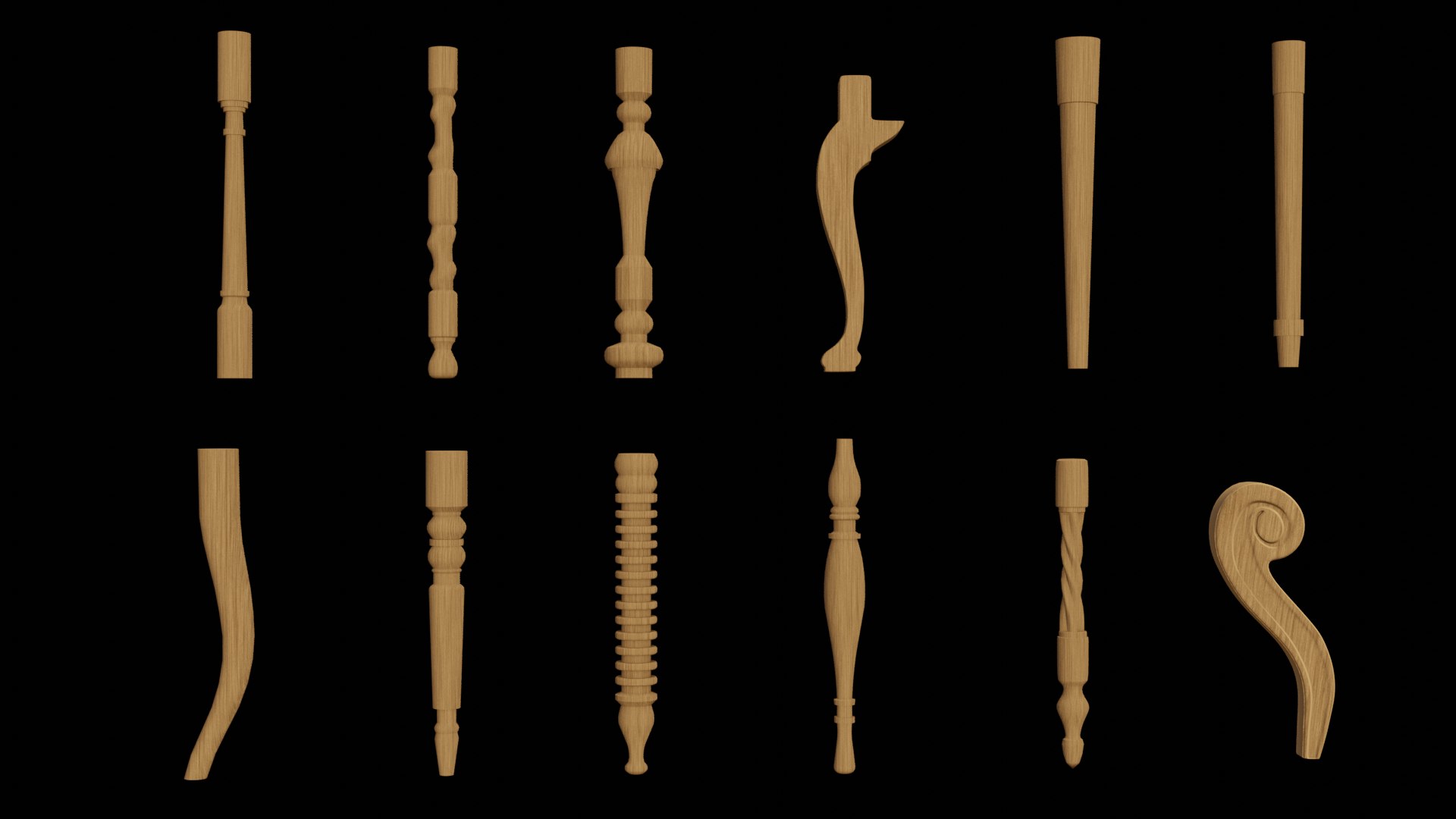 3D 12 Stool Legs - TurboSquid 1737011