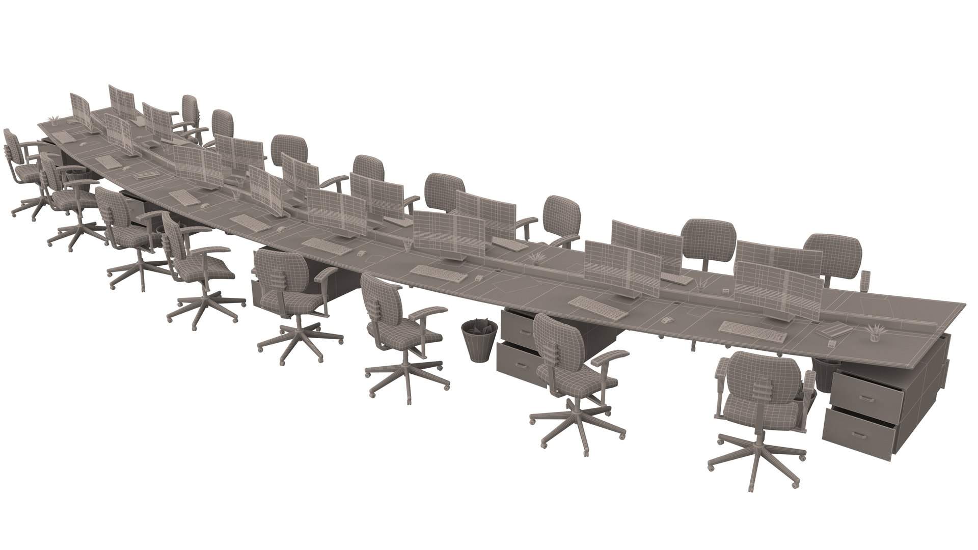 Office Work Desk 3D Model - TurboSquid 1931991