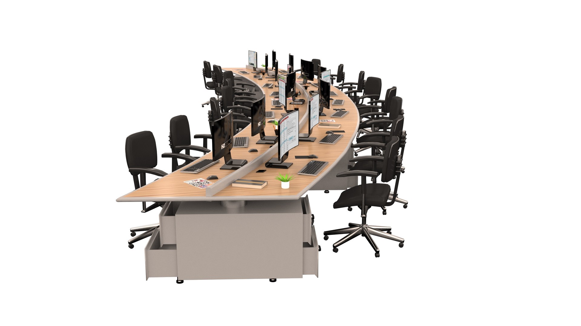 Office Work Desk 3D Model - TurboSquid 1931991