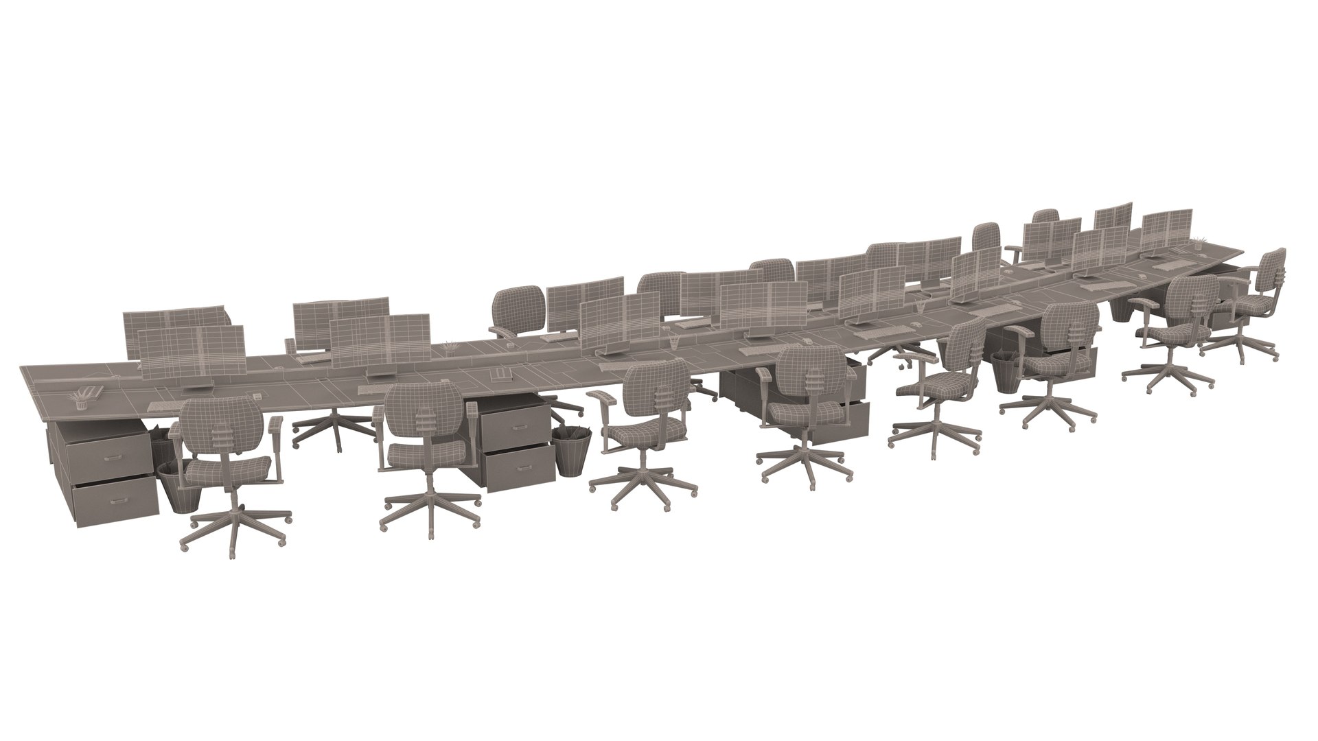 Office Work Desk 3D Model - TurboSquid 1931991