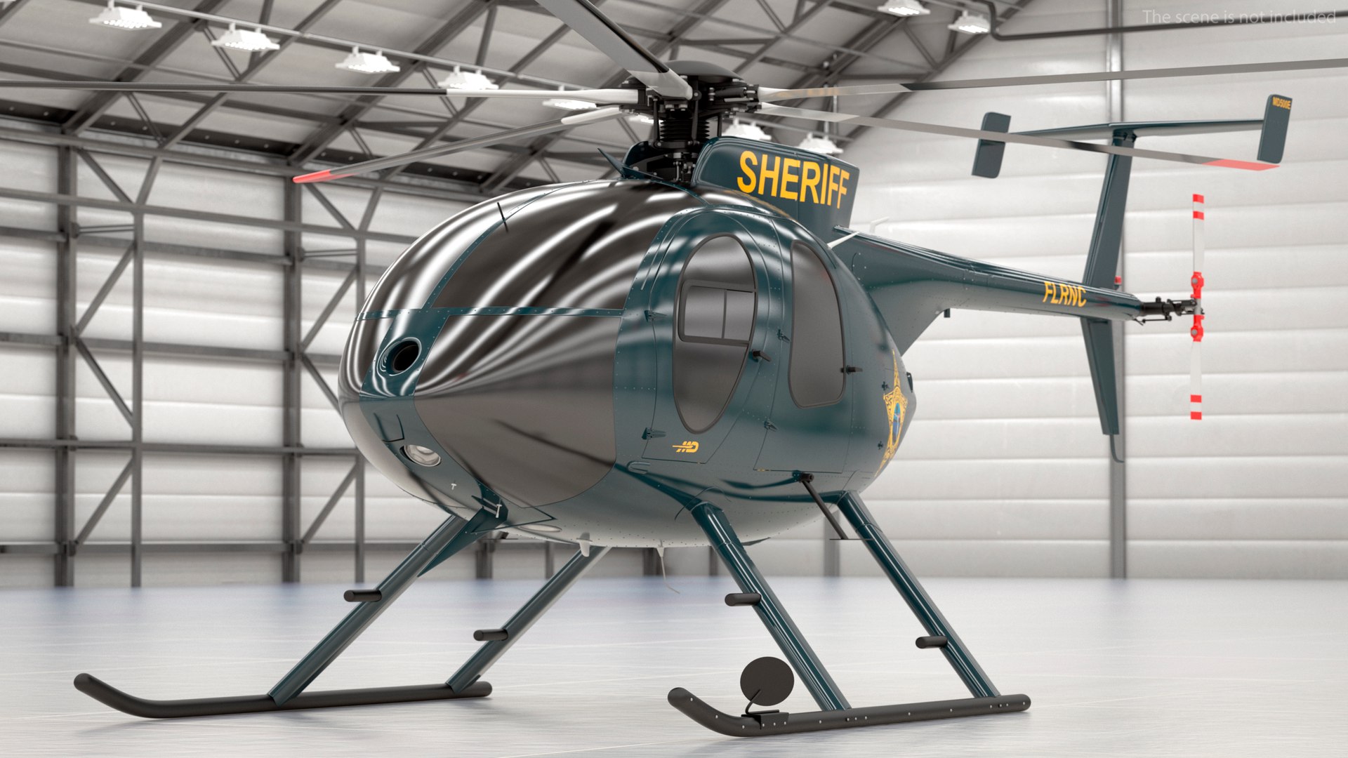3D MD 500E Sheriff Helicopter Exterior Only - TurboSquid 1737108