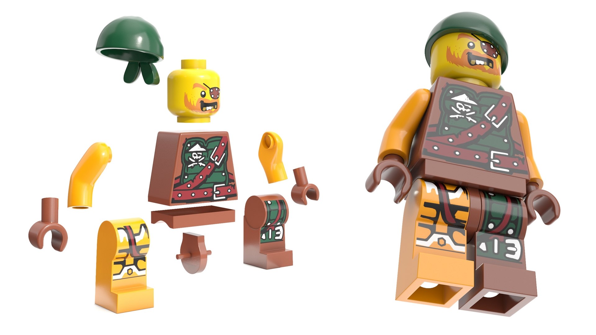 Minifigure LEGO Pirate Model - TurboSquid 2274194