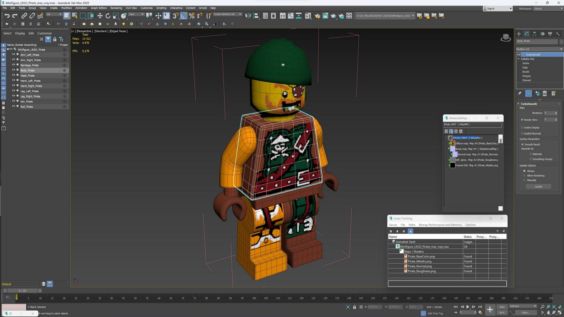 Minifigure LEGO Pirate Model - TurboSquid 2274194