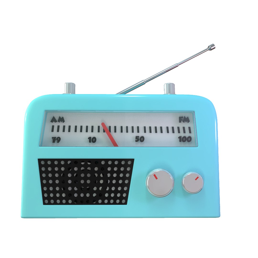 Cute Cartoon Radio 3d Obj